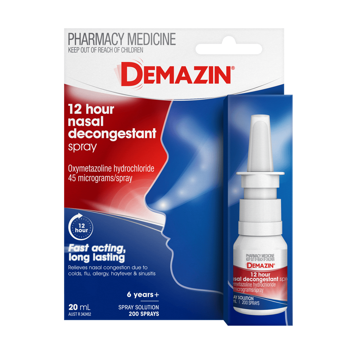 Nasal Decongestant Tablets Sinus Relief 24 Pack Demazin